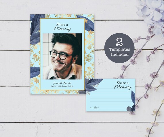 Men's Share a Memory Sign Card Printable Template | Etsy