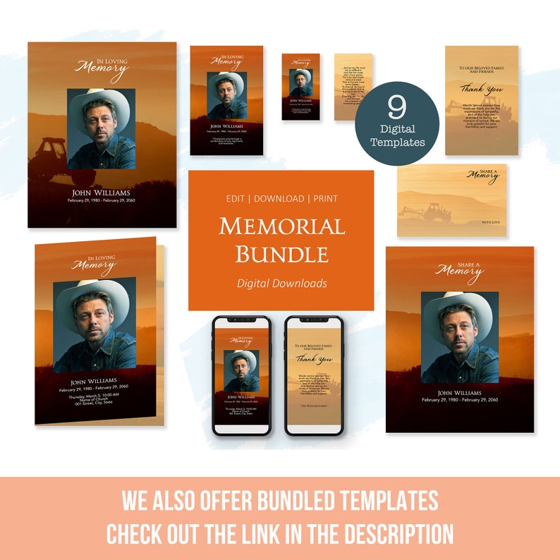 In Loving Memory of Farmer Plowing the Fields Farm Harvesting Tractor ...