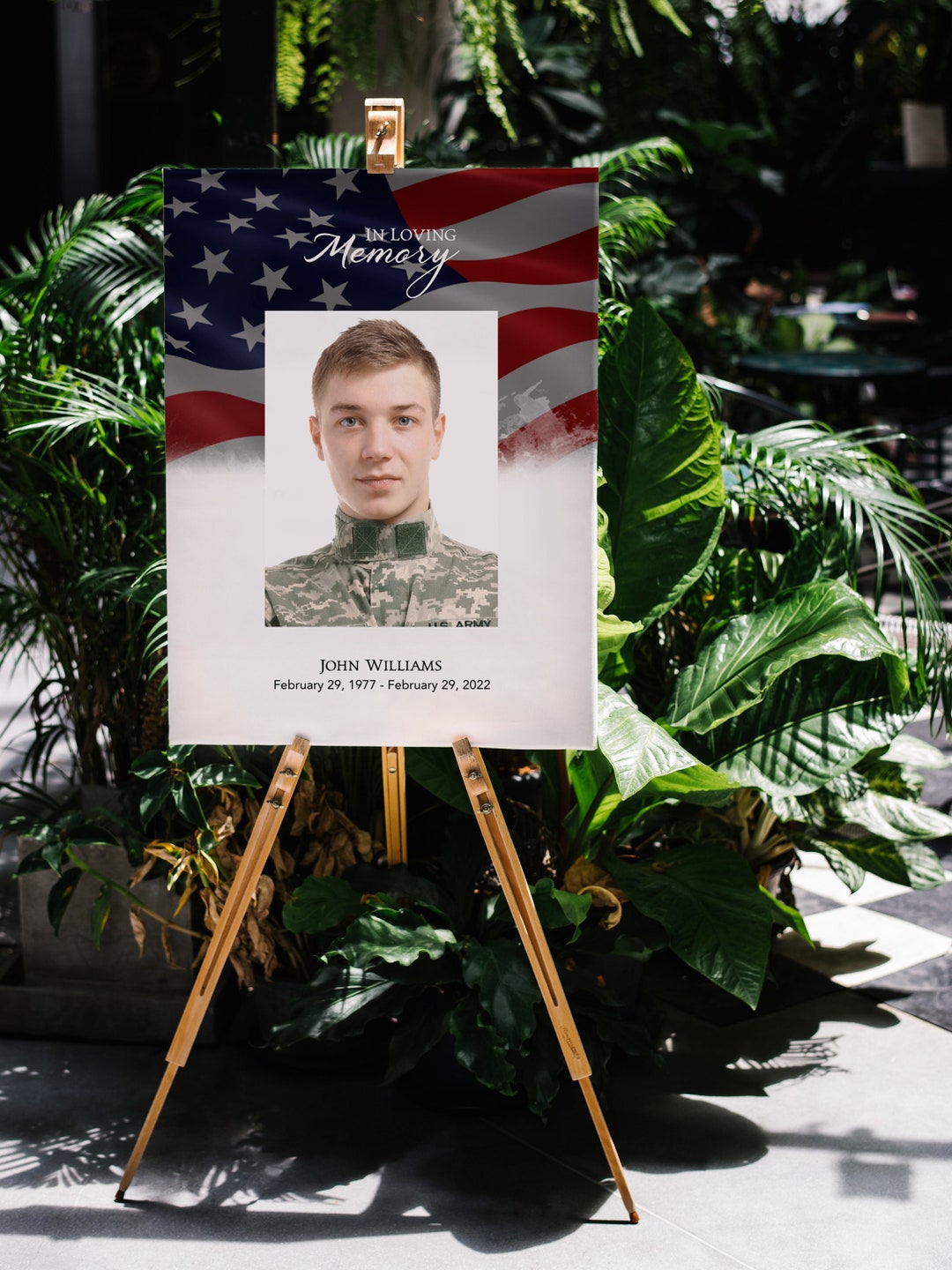 Editable Patriotic Funeral Welcome Sign Veteran Celebration of Life ...
