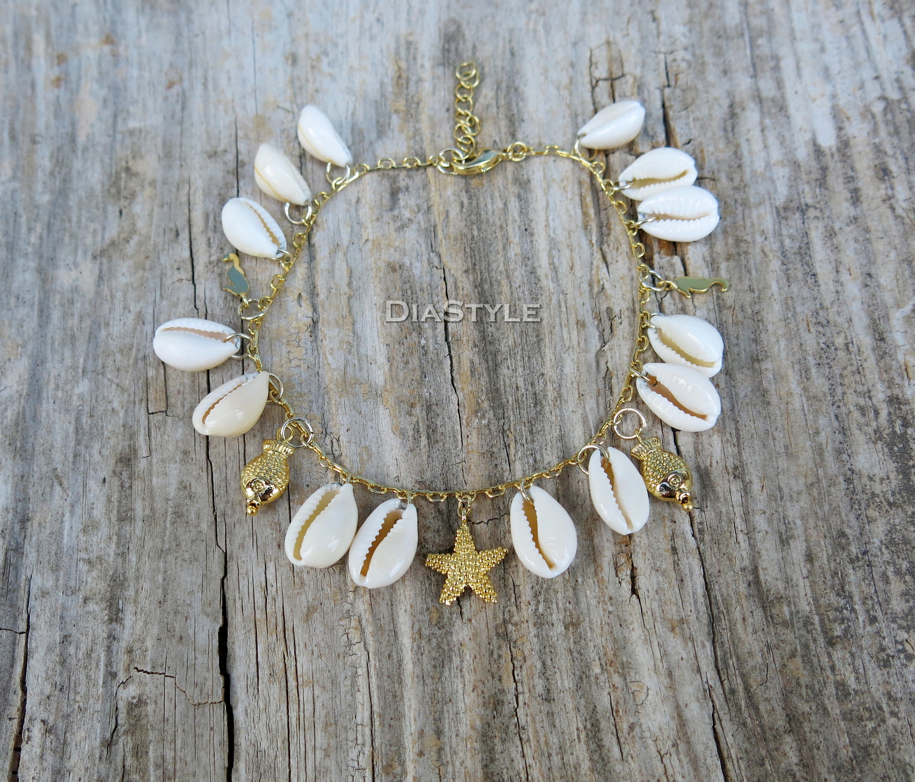 Cowrie Shell Anklet Cowrie Shell Bracelet Gold Starfish | Etsy