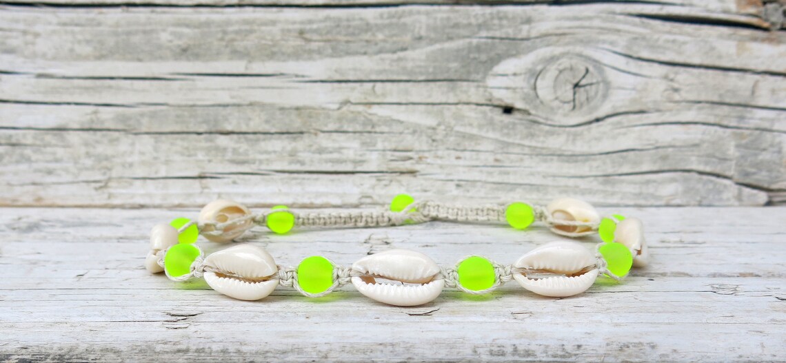 Cowrie Choker Shell Choker Hemp Shell Necklace Cowrie Shell | Etsy