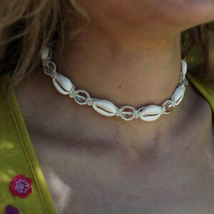 Glow in the Dark Cowrie Choker, Shell Choker, Hemp Shell Necklace ...