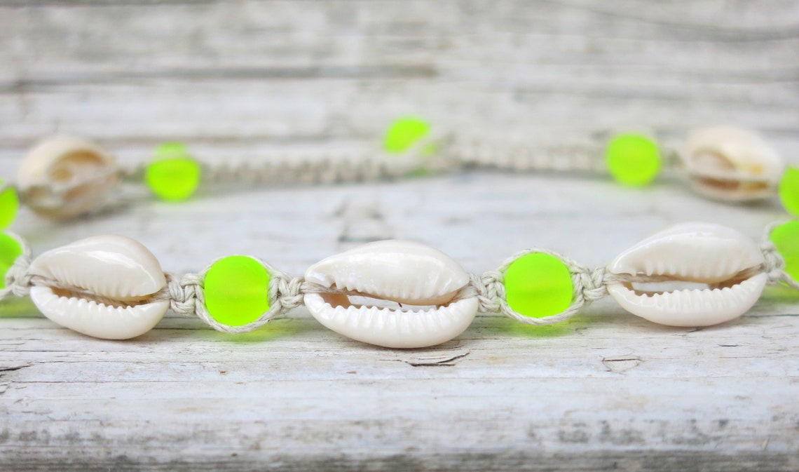 Cowrie Choker Shell Choker Hemp Shell Necklace Cowrie Shell | Etsy