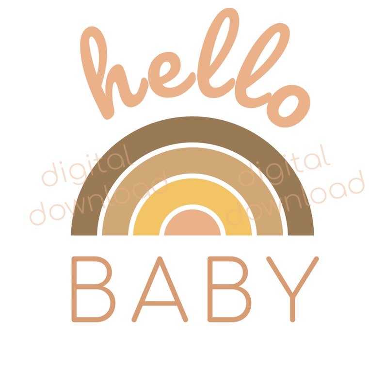 Hello Rainbow Baby Print - PRINTABLE WALL ART - Nursery Wall Art ...