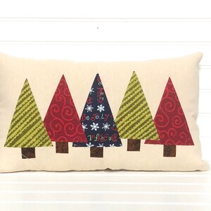 Christmas Tree Pillow, Holiday Tree Pillow, Christmas Applique Pillow ...