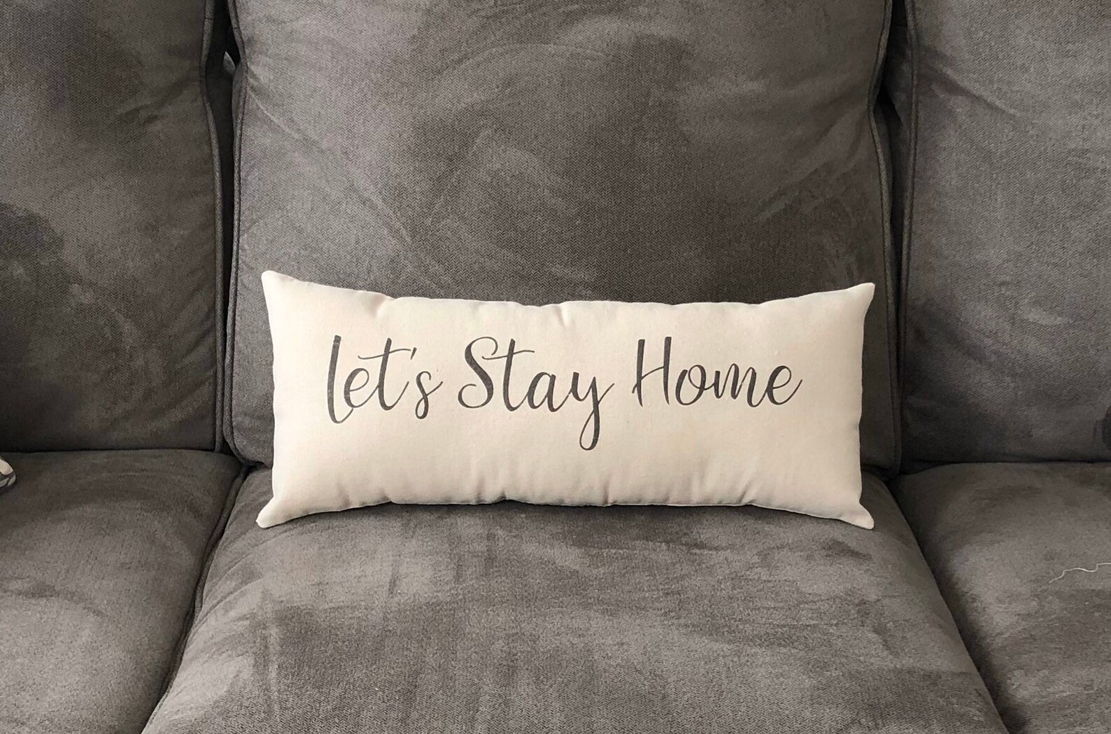 Lets Stay Home Pillow Farmhouse Pillow Neutral Throw - Etsy