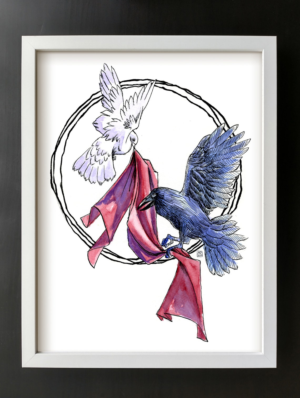 Raven and Dove 8x10 Print - Etsy