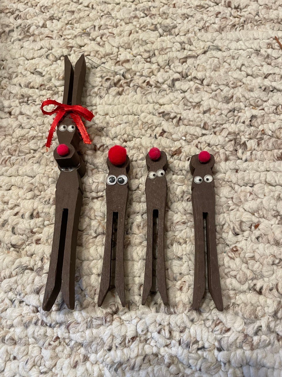 Lot of 4 Clothespin Reindeer - Etsy
