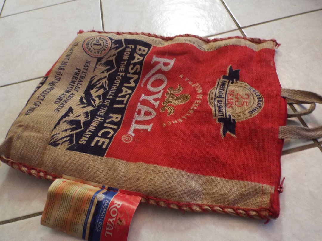 Royal Basmati Rice Burlap Tote Bag Sack Zipper - Etsy