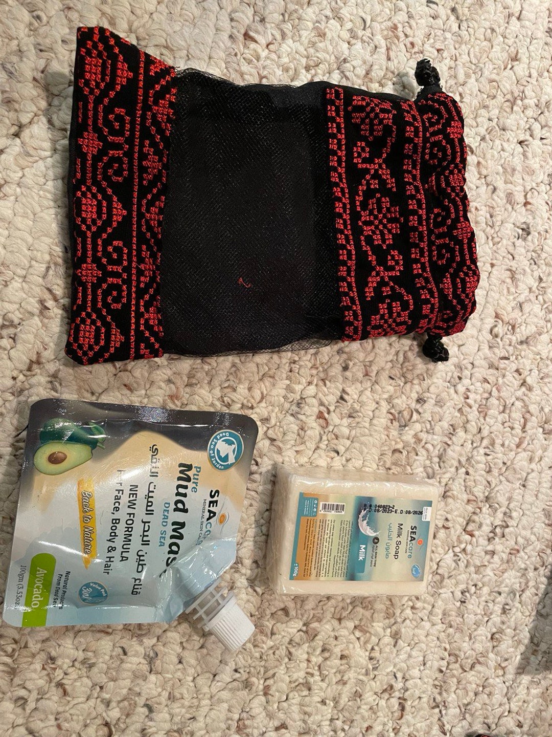 Dead Sea Pure Mud Mask & Soap in an Embroidered Bag - Etsy