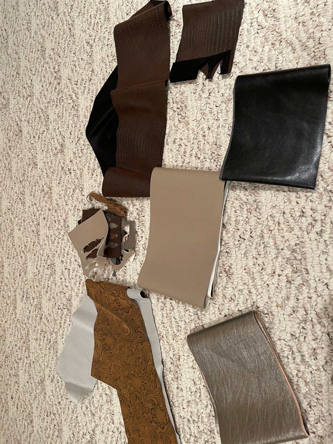 Faux, Man Made Leather Scraps for Crafting - Pieces of Various Sizes ...