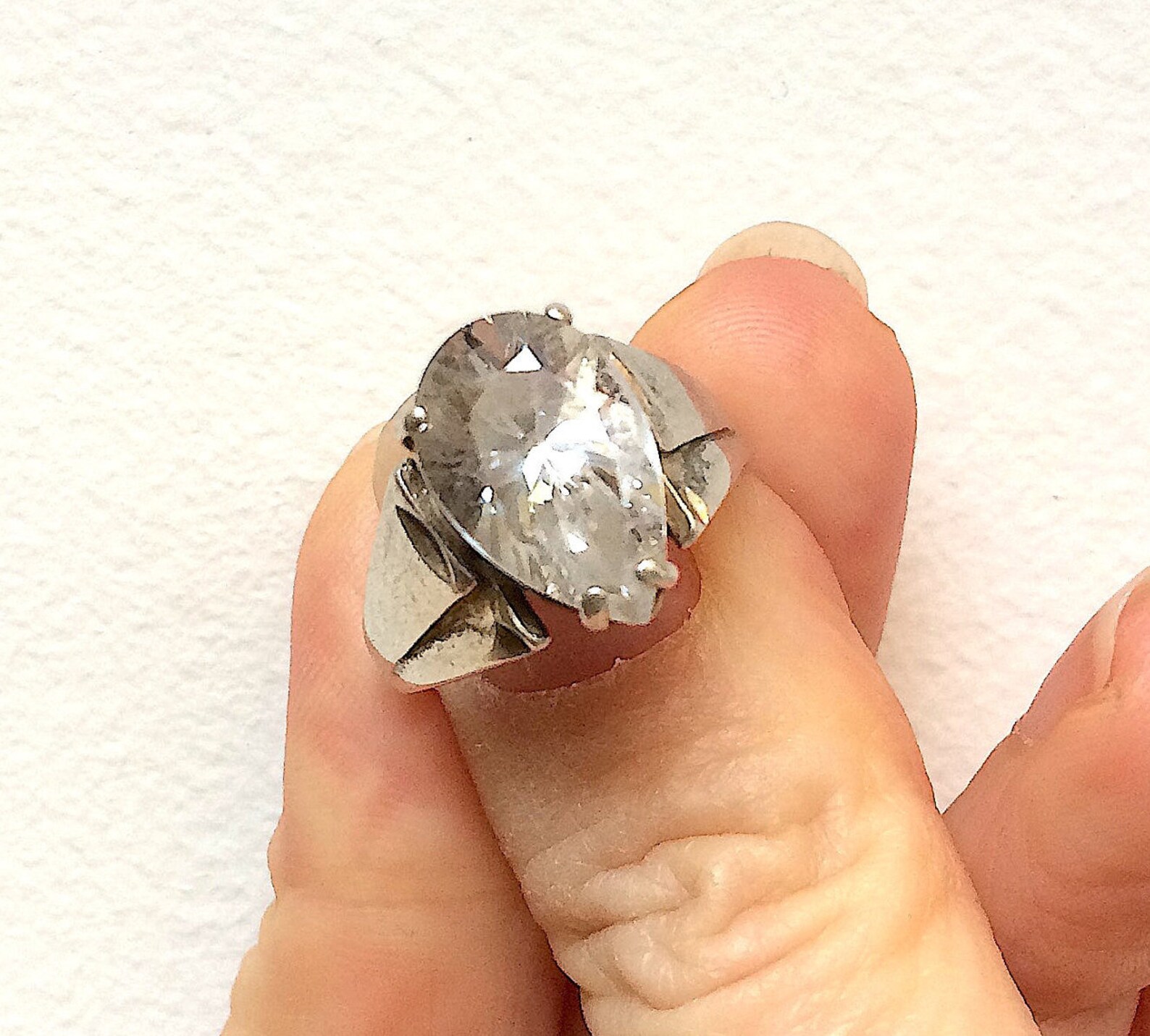 Vintage Nice Rings Sterling Silver Rings With Cubic Zircon and ...