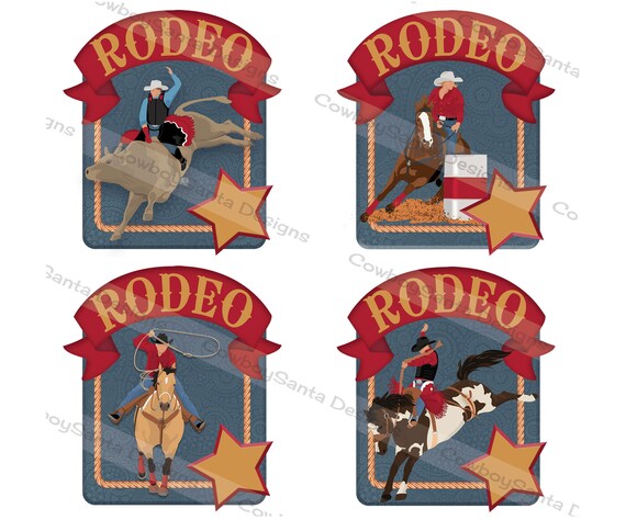 Rodeo Plaque Clip Art Western Themed Clip Art Cowboy Clip - Etsy