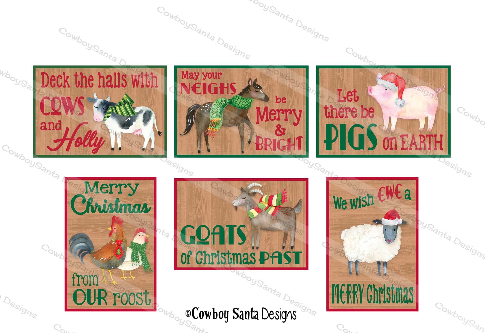 Whimsical Farm Animal Christmas Gift Tags | Farm Gift Tags | INSTANT ...