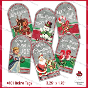 Vintage Retro Gift Tags | INSTANT DOWNLOAD | Print Your Own | DIY ...