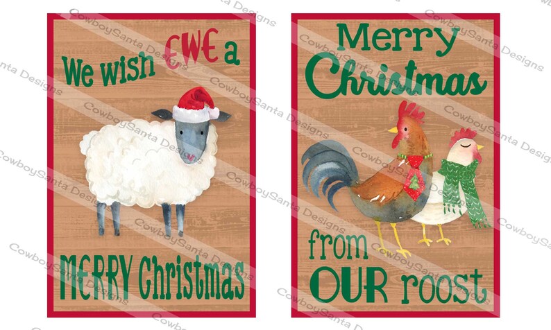 Whimsical Farm Animal Christmas Gift Tags | Farm Gift Tags | INSTANT ...