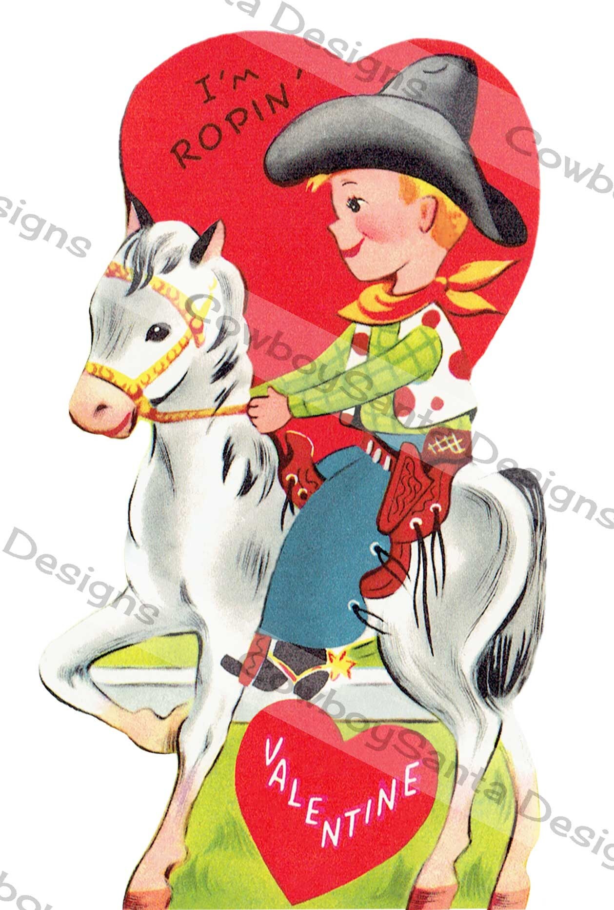 Vintage Cowgirl on Fence Roping Cowboy, Horse, Fence, Barn | Valentine ...