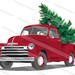 Red Truck Clip Art | Truck With Tree | Christmas Truck | Digital ...