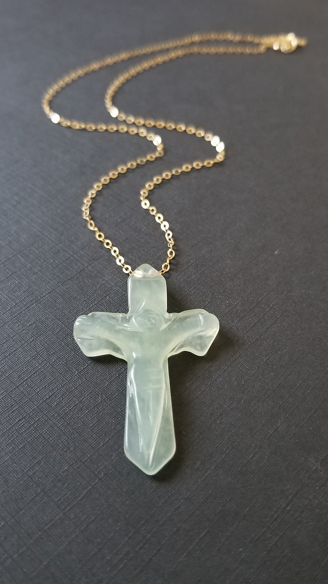 Hand-carved Jade Cross Pendant – A Symbol of Faith & Serenity. - Etsy