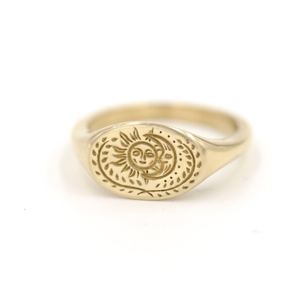 Sun Signet Ring - Etsy