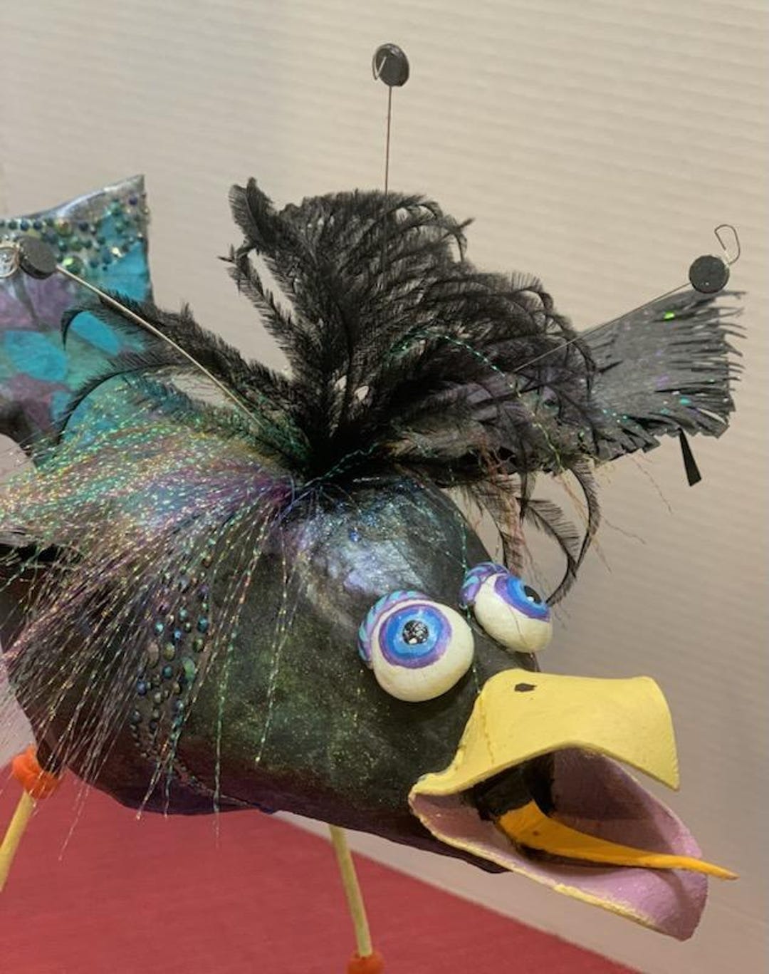 Paper Mache Raven, Whimsical Artwork - Etsy