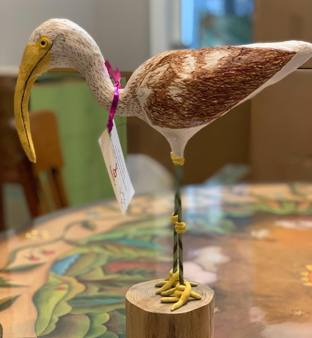 Suzy, the Paper Mache Ibis/ Water Bird - Etsy