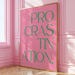 Procrastination, Bold Pink and Green Minimalist Digital Print. - Etsy
