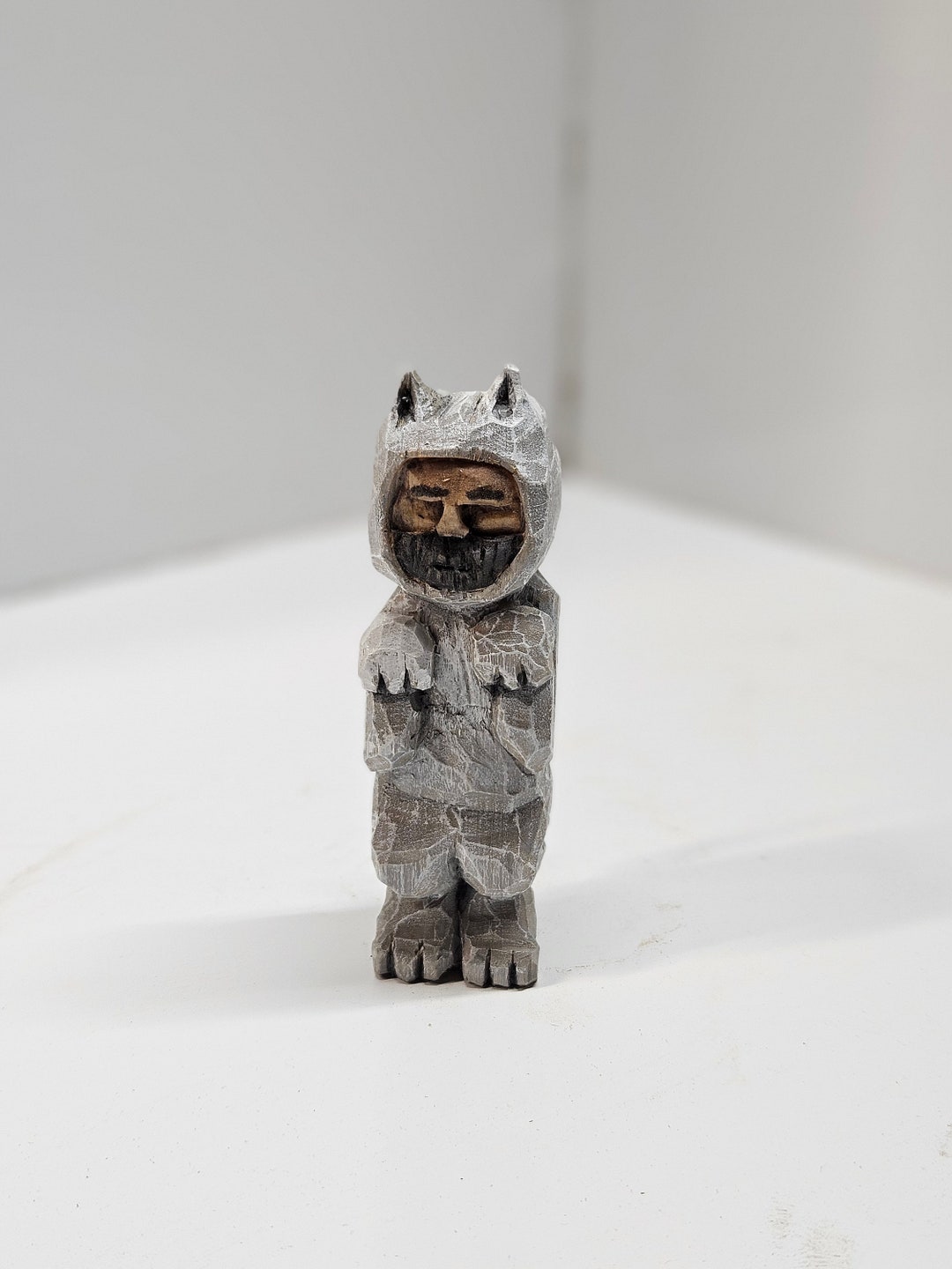 Hand Carved Man in Cat Suit - Etsy