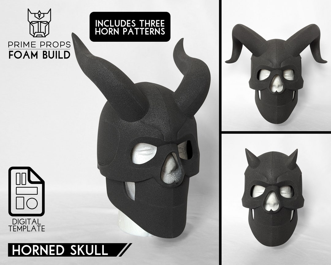 Horned Skull Foam Pattern - Etsy