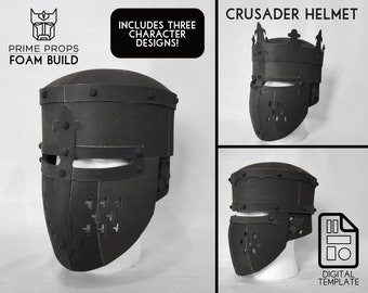 DIY Great Helmet Eva Foam Crusader Medieval Template Pattern Blueprint ...
