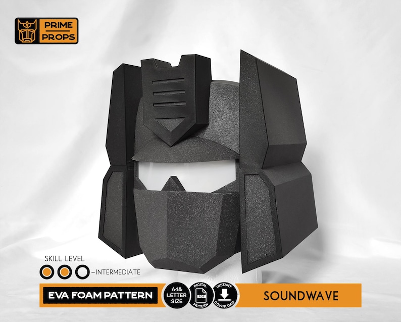Soundwave Helmet Foam Pattern - Etsy