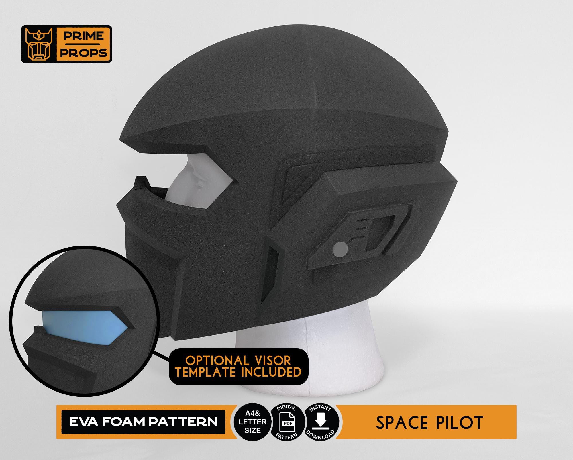 Space Pilot Helmet Foam Pattern - Etsy