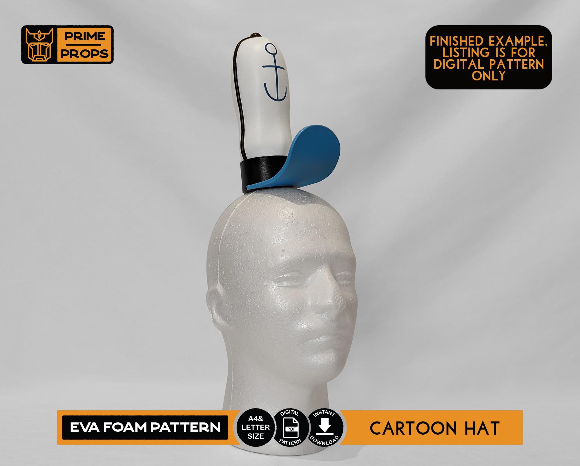 Cartoon Hat Foam Pattern - Etsy UK