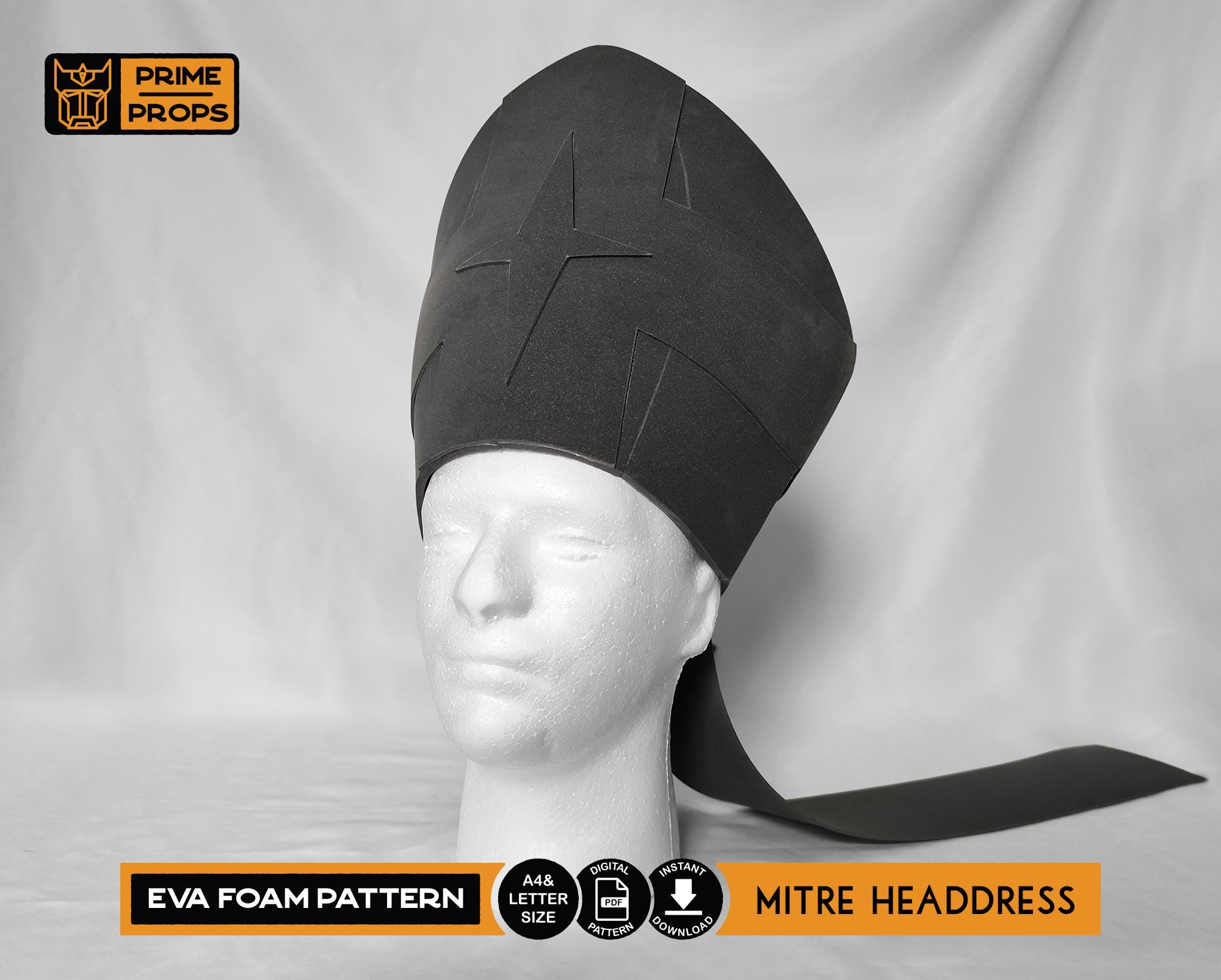 Mitre Headdress Pattern for EVA Foam - Etsy