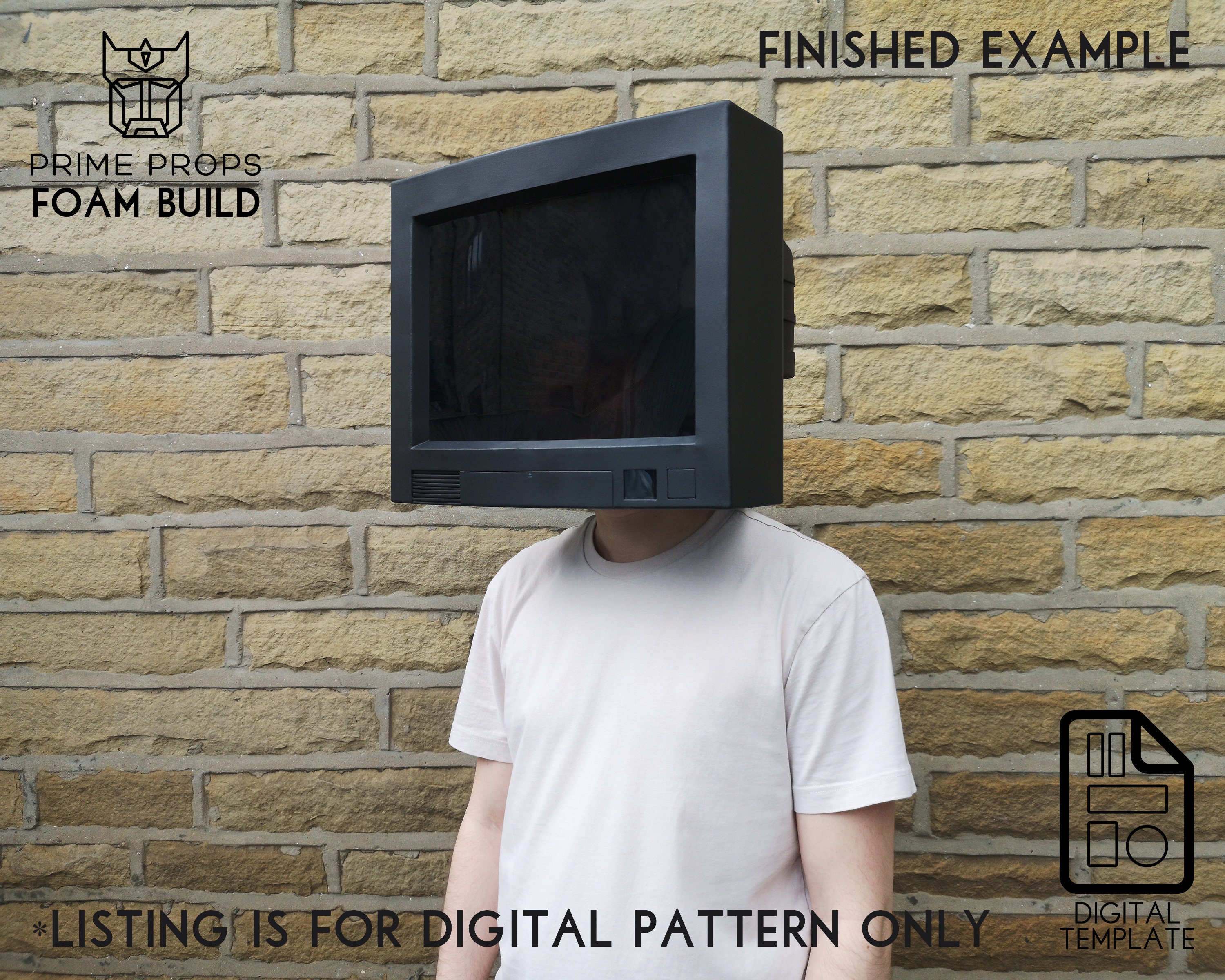 TV Head Wearable Helmet Foam Pattern - Etsy