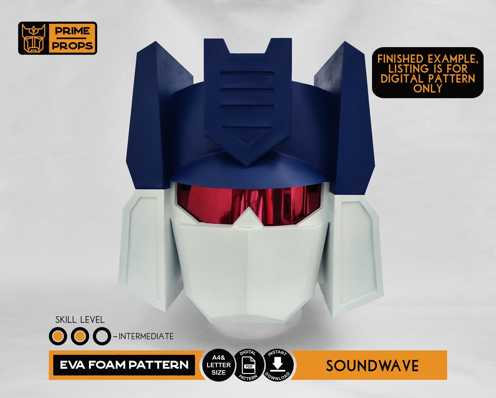 Soundwave Helmet Foam Pattern - Etsy