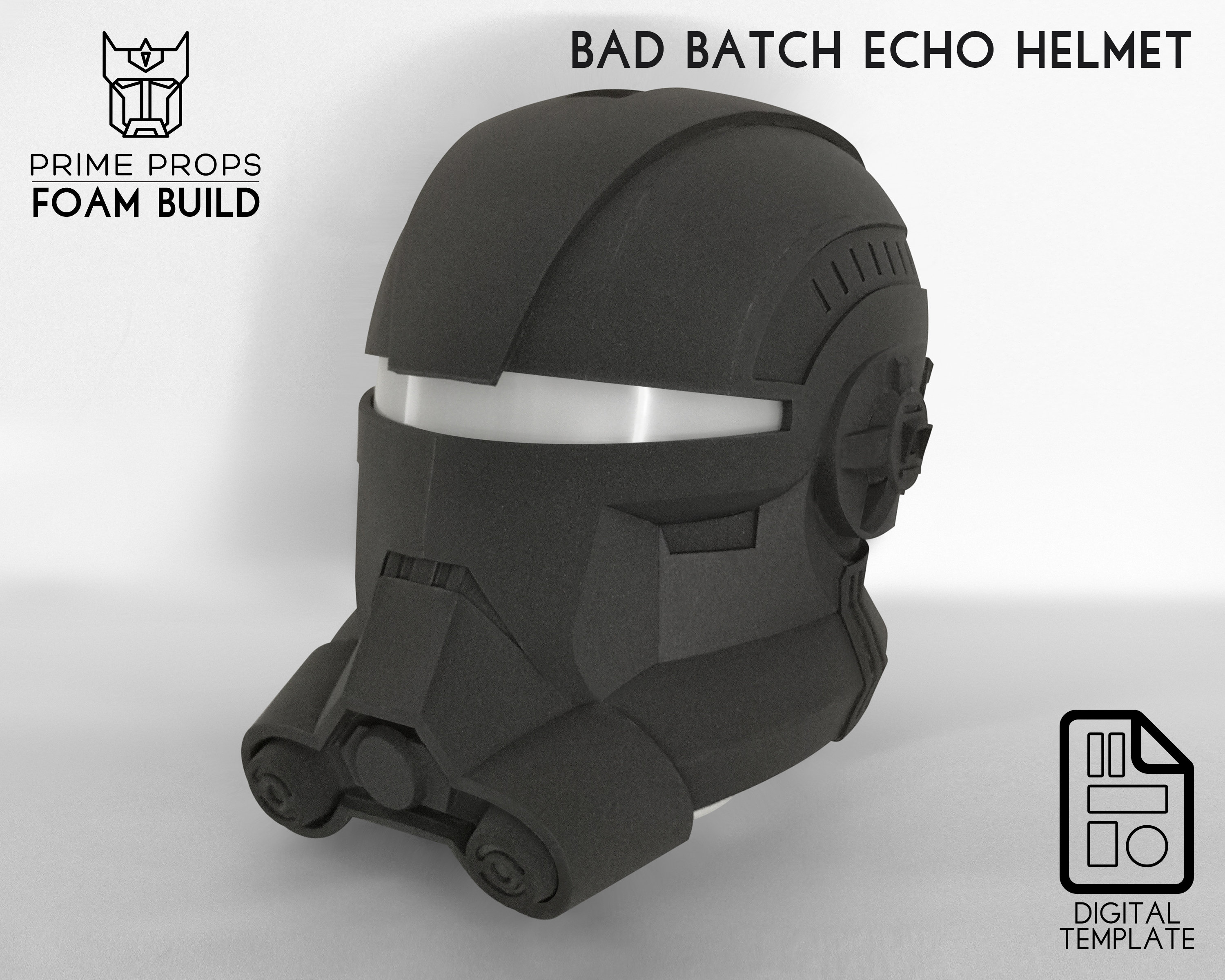 The Bad Batch Echo helmet foam pattern Craft Supplies & Tools Drawing ...