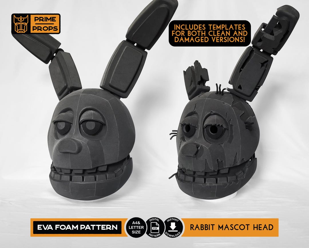 Rabbit Mascot Head Foam Pattern - Etsy
