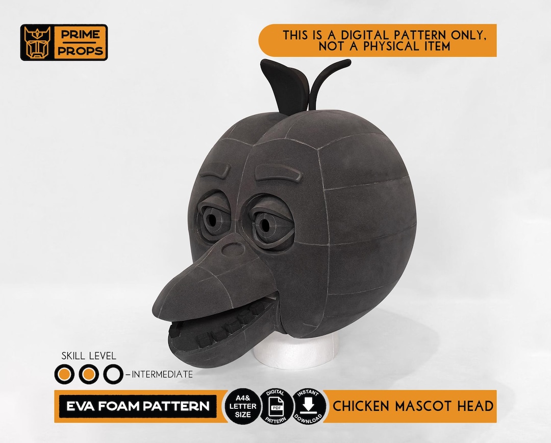 Chicken Mascot Head Pattern for EVA Foam - Etsy
