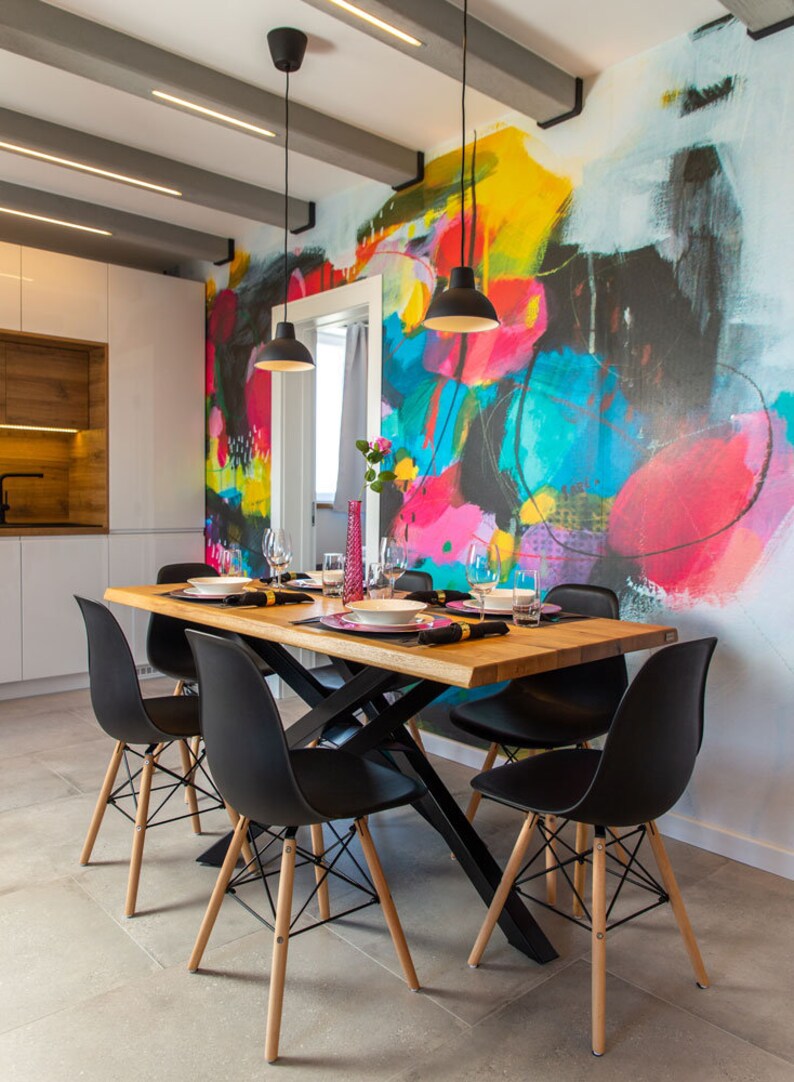 Abstract Colorful Wallpaper, Unique Design, Modern Home Décor, ECO ...