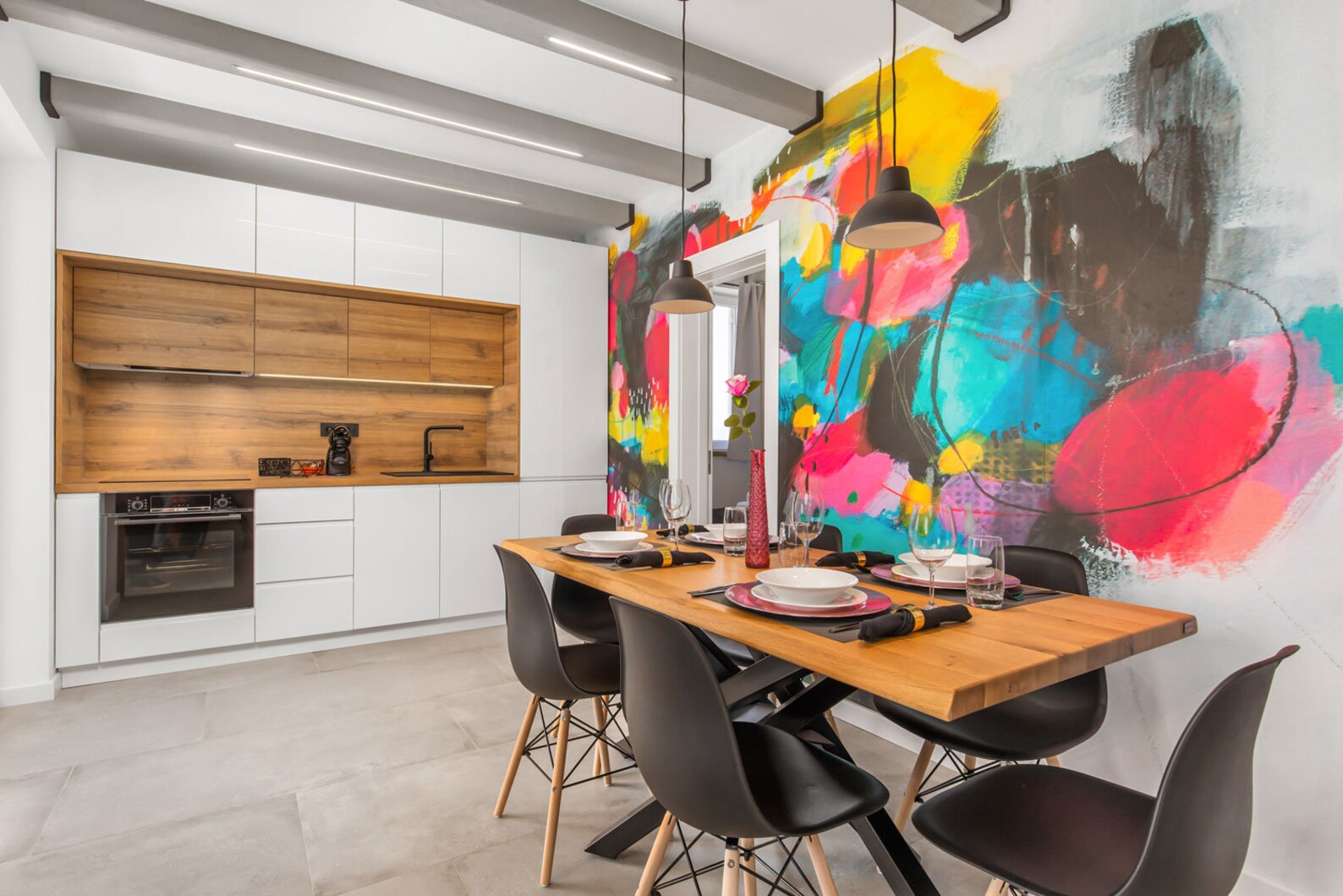 Abstract Colorful Wallpaper, Unique Design, Modern Home Décor, ECO ...