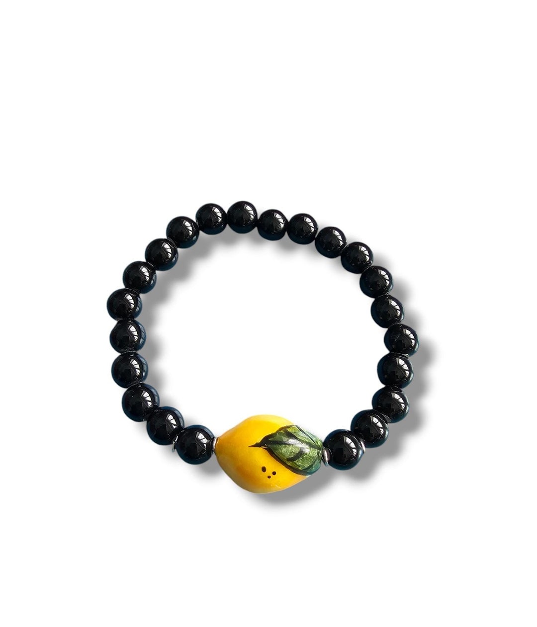 Ceramic Lemon Bracelet, Lemon Bracelet, Ceramic Bracelet, Black Lemon ...