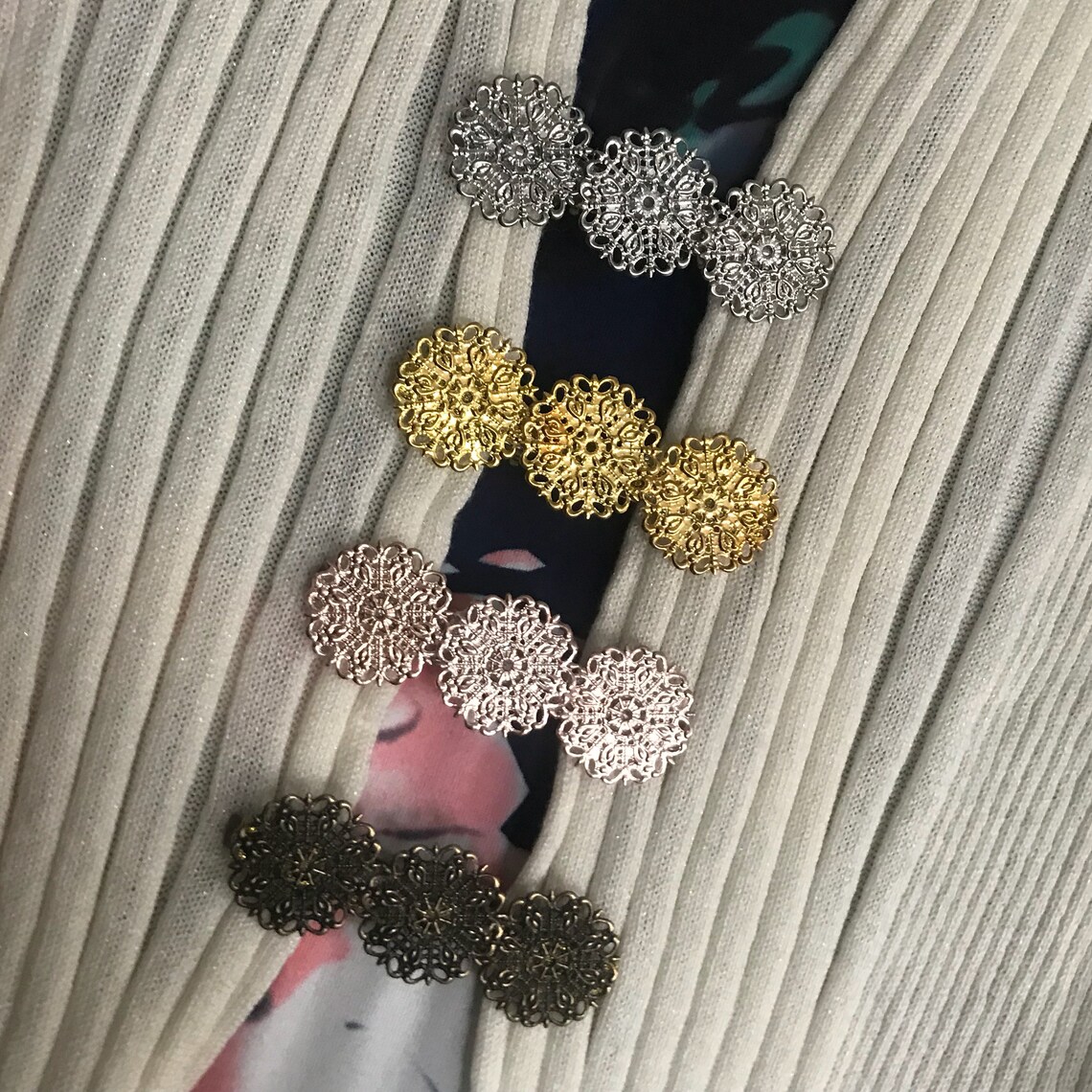 Sweater Clip Cardigan Fit Clasp Sweater Guard Filigree | Etsy