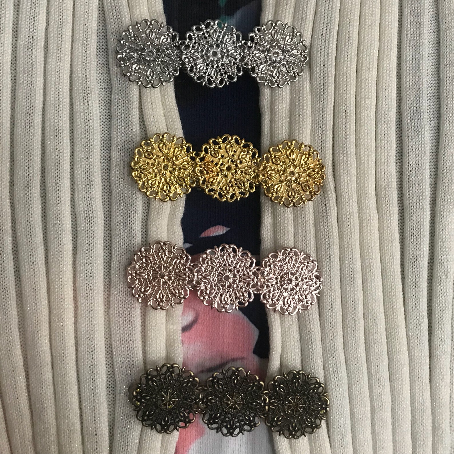 Sweater Clip Cardigan Fit Clasp Sweater Guard Filigree | Etsy