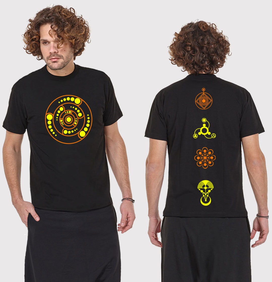 TORUS Mens Tshirt With Vinyl Mix Neon Print -psy Clothing -festival ...