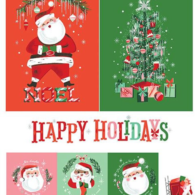 Retro Santa Quilt Panel - Etsy