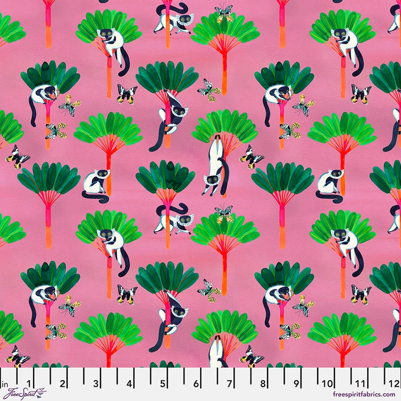 Lemur Fabric ~ Katy Tanis Madagascar Adventure by Freespirit Fabrics ...