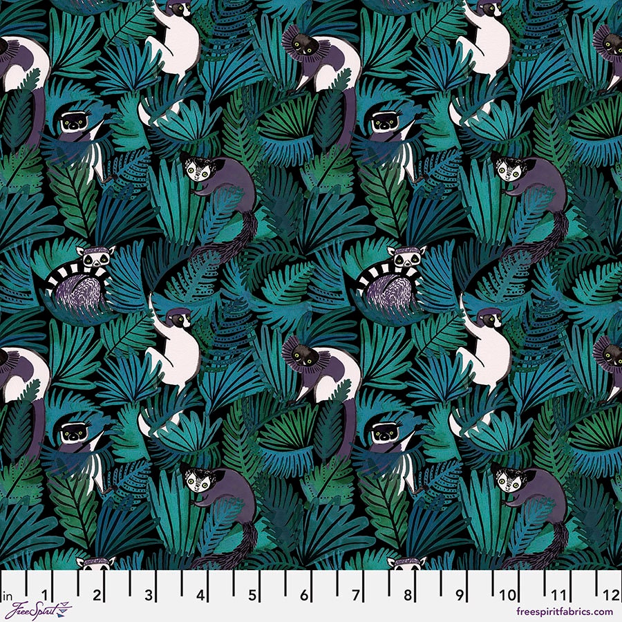Lemur Fabric ~ Katy Tanis Madagascar Adventure by Freespirit Fabrics ...