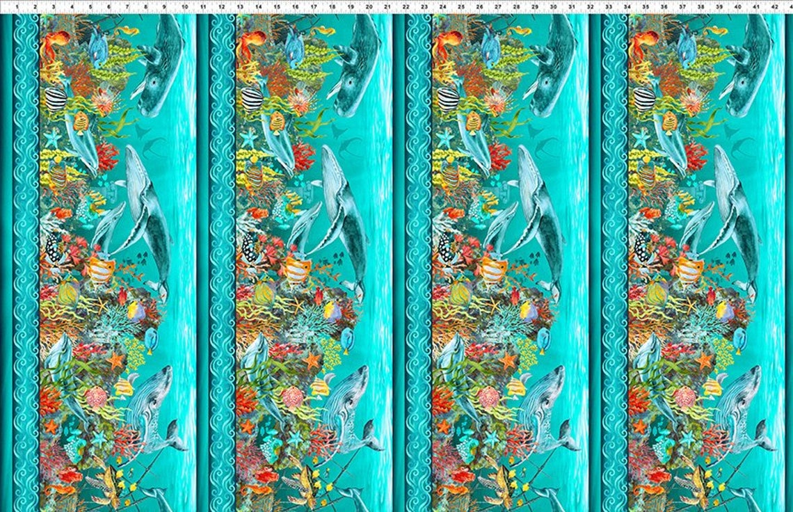 Jason Yenter ~ Calypso II Border Print ~ 100% Cotton Fabric by in the ...