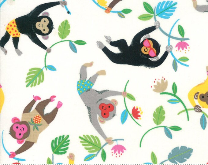 Moda Bicycle Bunch ~ Monkeys in Coconut ~ by Abi Hall ~ 100% Cotton ...
